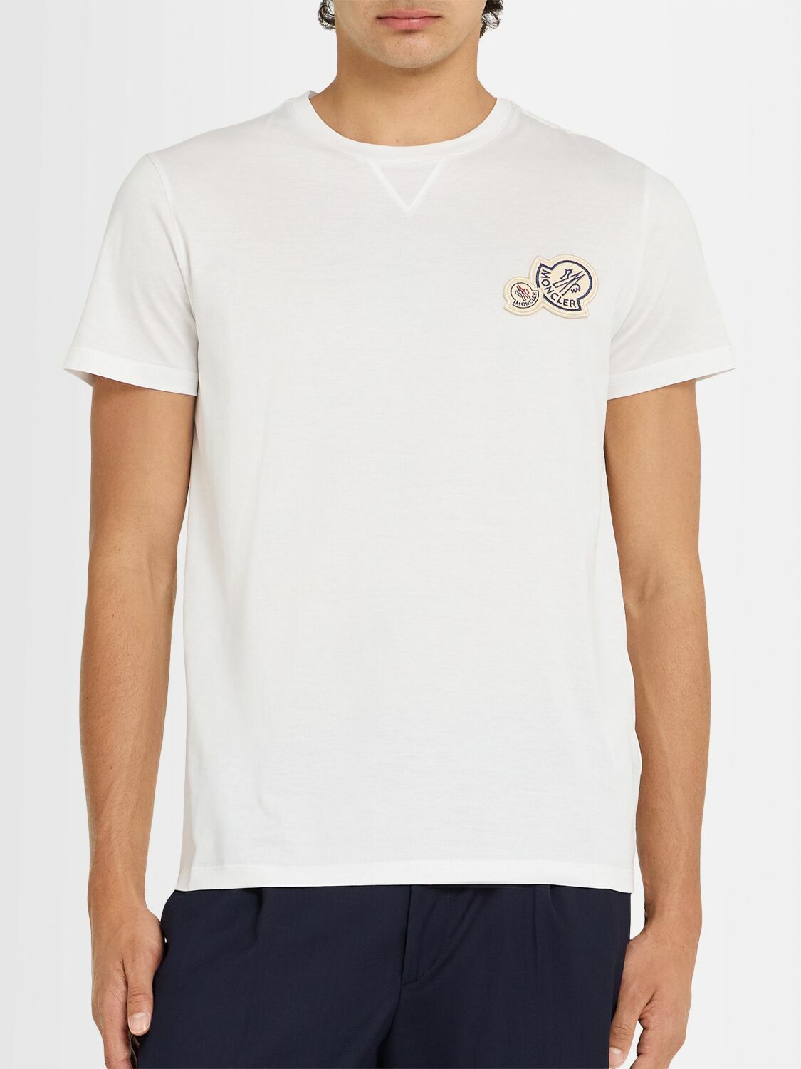 MONCLER Double Logo Patch Cotton T-shirt Moncler