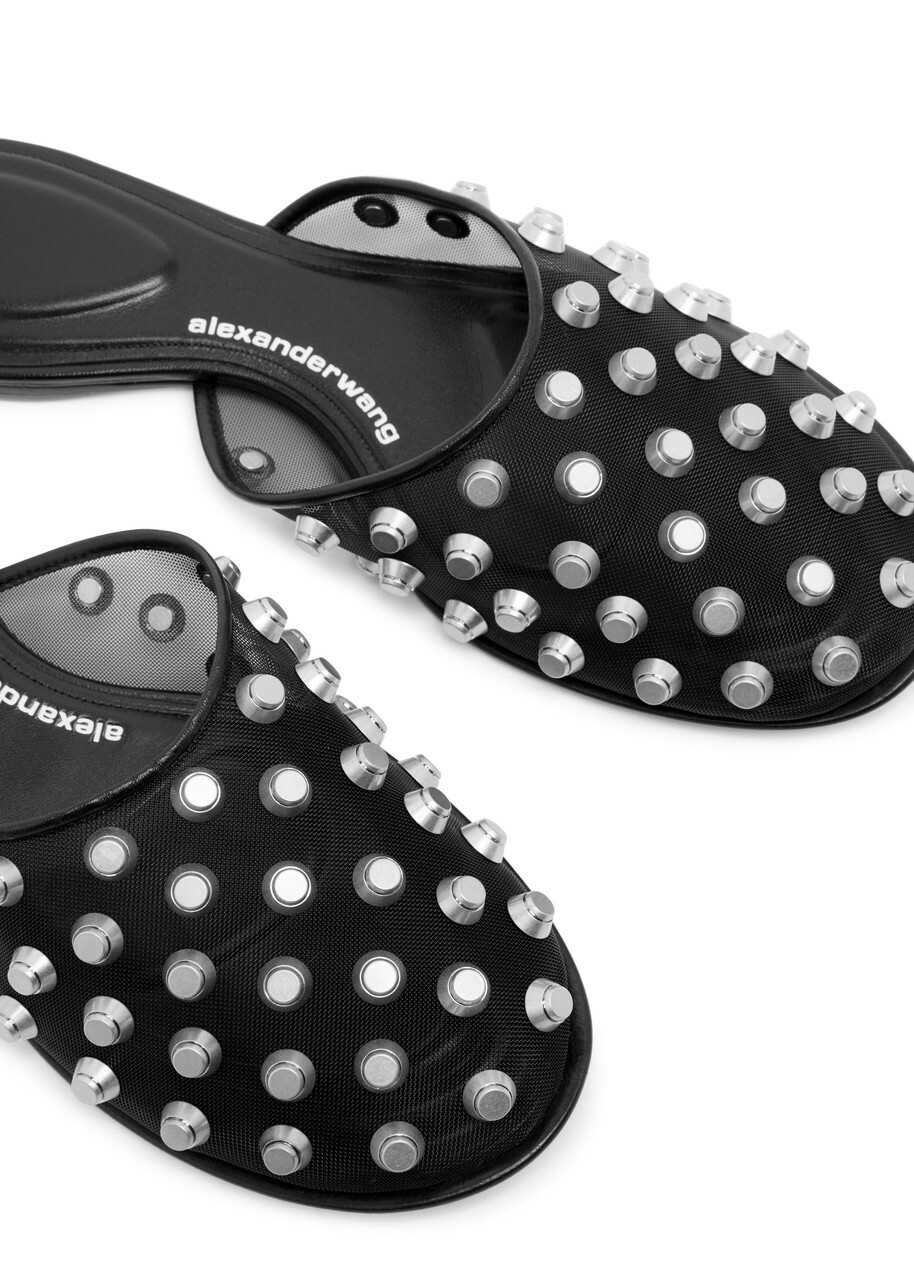 Alexander Wang Rhodes Stud-embellished Mesh Ballet Flats Black ...