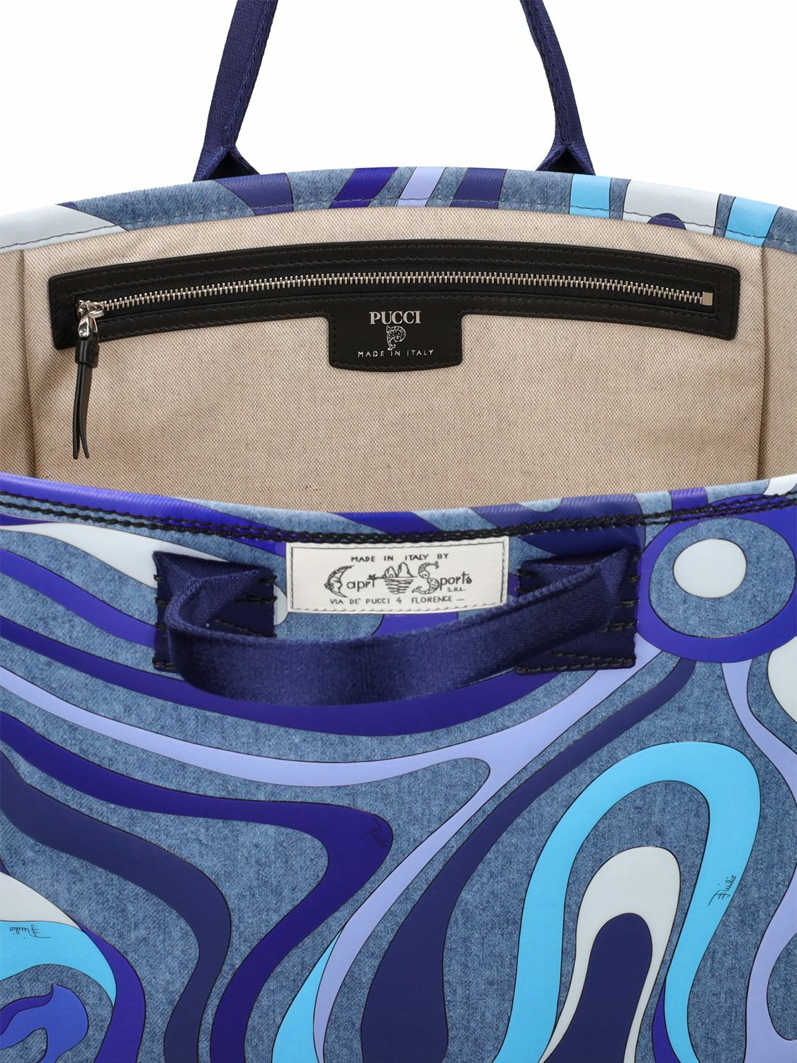 PUCCI Printed Denim Tote Bag Emilio Pucci