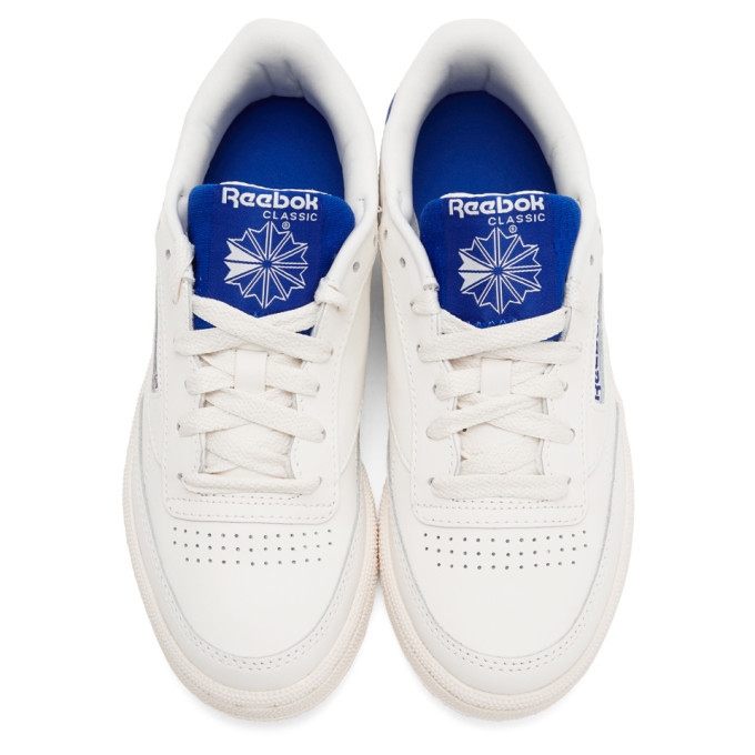 Reebok Classics Off-White and Blue Club C 85 Sneakers Reebok Classics
