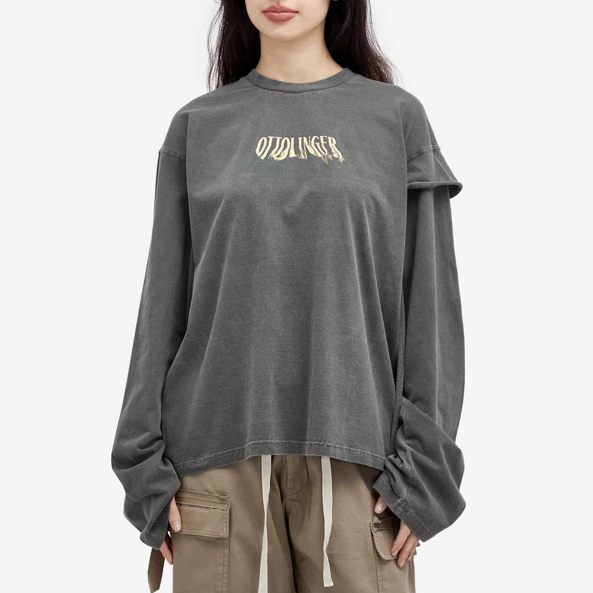 Ottolinger Women's Deconstructed Oversized Top in Grey Ottolinger
