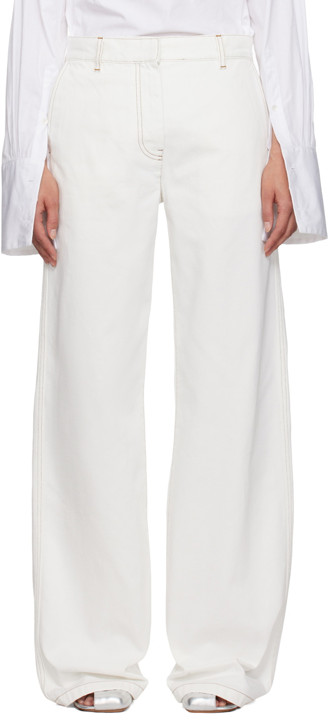 Dries Van Noten White Slouchy Jeans Dries Van Noten
