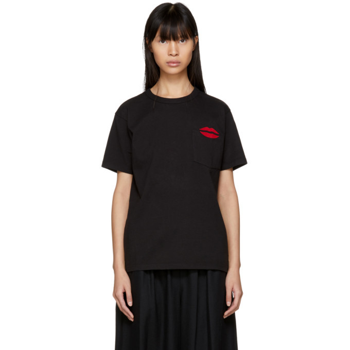 Bianca Chandon Black NYC Lips Pocket T-Shirt Bianca Chandon Bianca Chandon Black NYC Lips Pocket T-Shirt Bianca Chandon