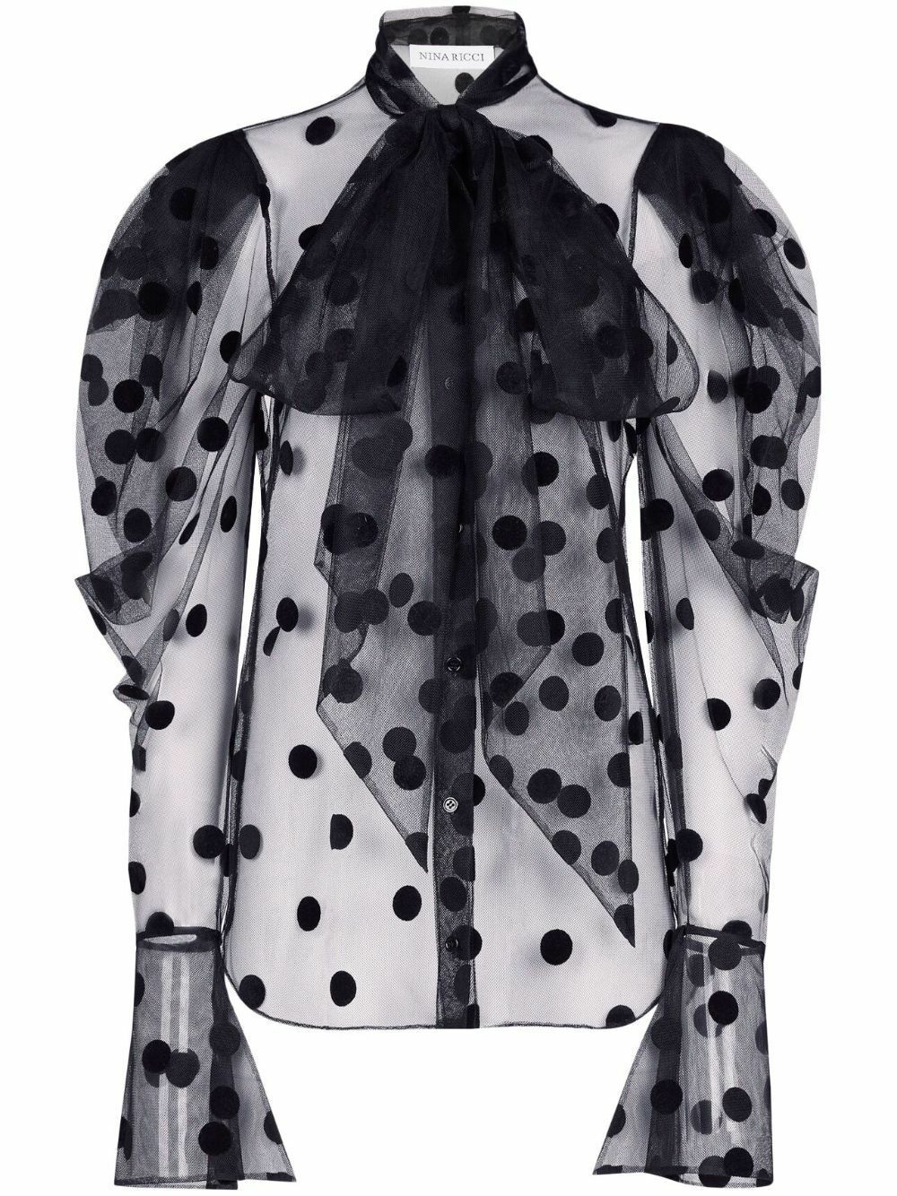 Nina Ricci Polka-Dot Pussy-Bow Shirt Nina Ricci
