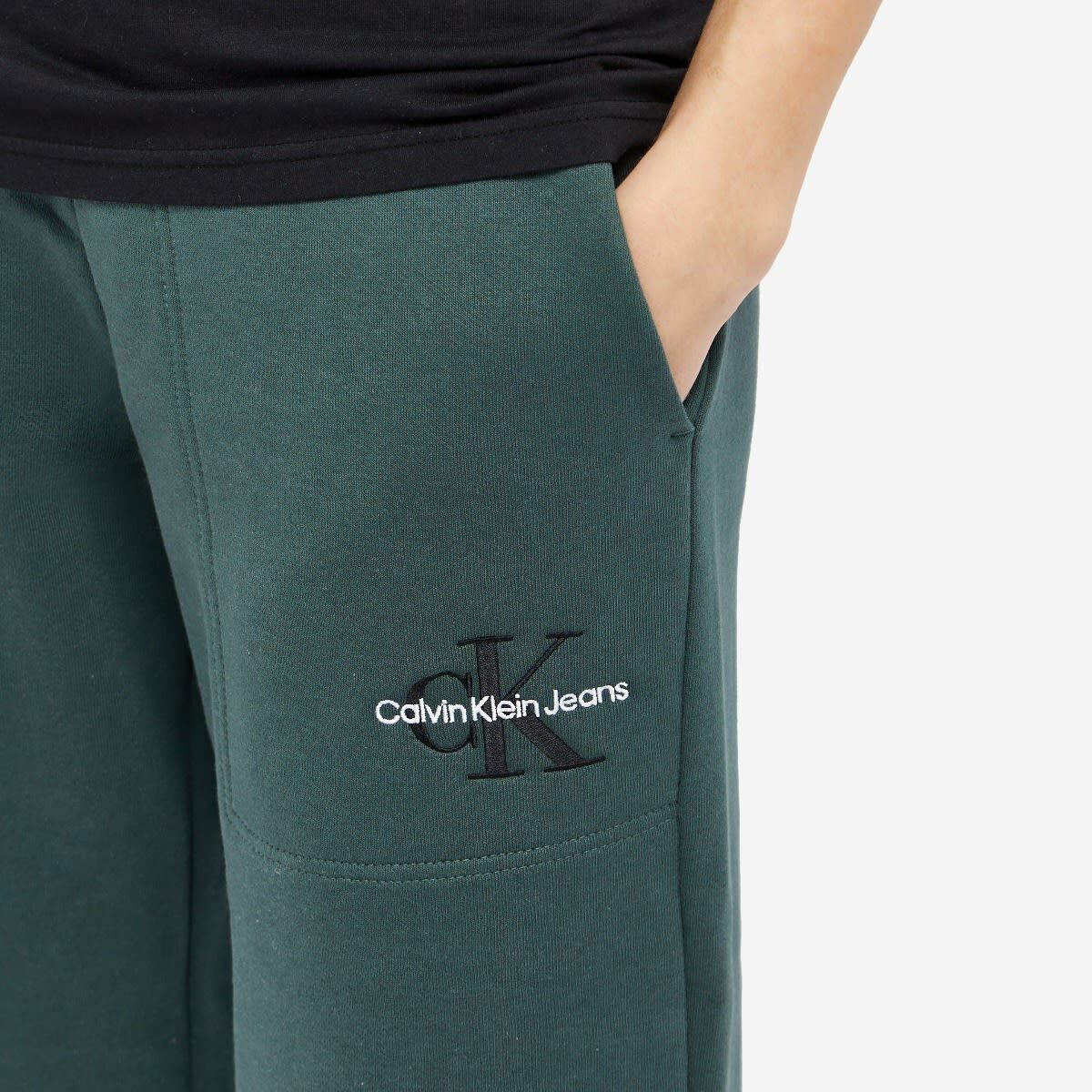 Calvin Klein Womens Logo Sweatpants In Dark Seaweed Calvin Klein