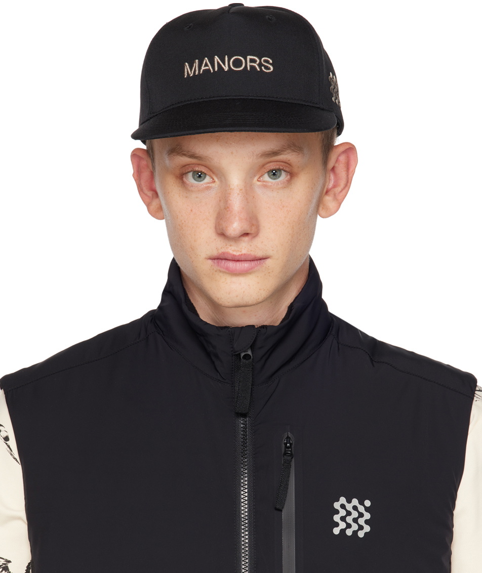 Manors Golf Black Retro Crown Cap Manors Golf