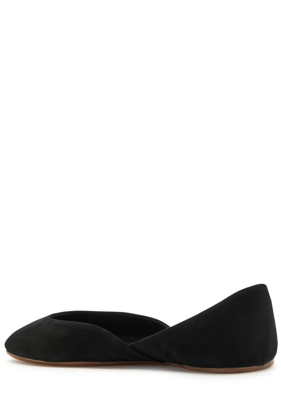 The Row Gemma Suede Ballet Flats Black The Row