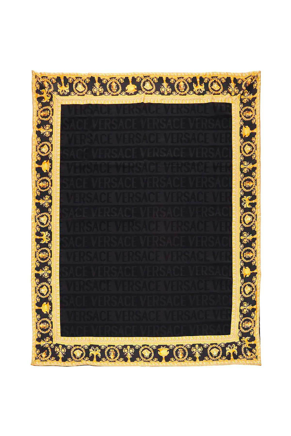 VERSACE 'i ♡ baroque' wool blanket Black Versace