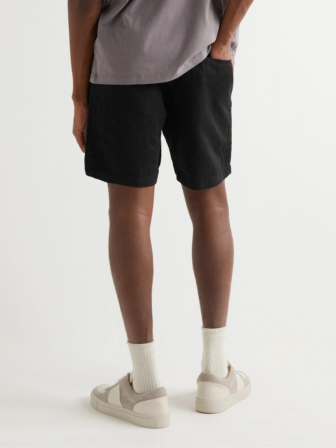 Mr P. - Straight-Leg Cotton and Linen-Blend Twill Drawstring Shorts ...