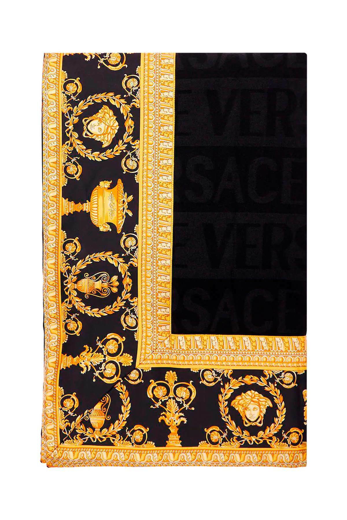VERSACE 'i ♡ baroque' wool blanket Black Versace