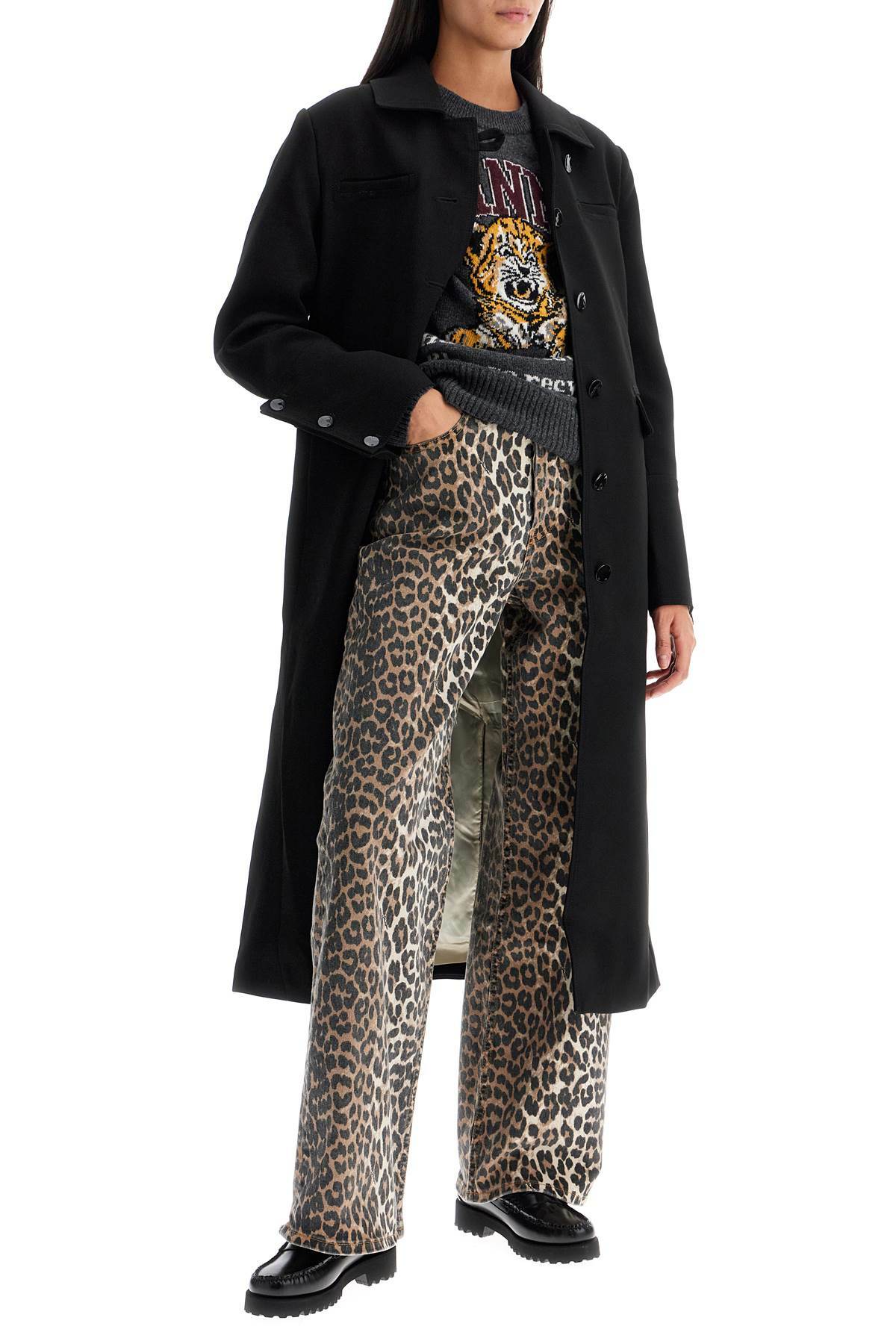 GANNI leopard print izey jeans Brown GANNI