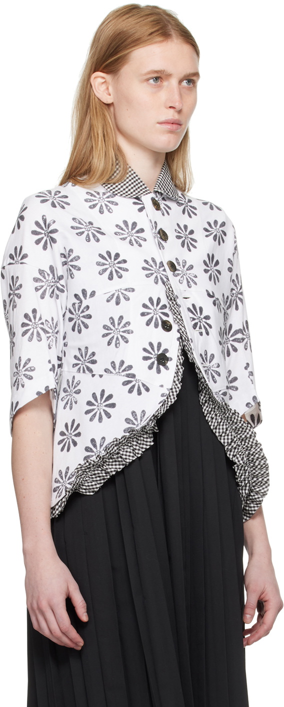 Tao Comme Des Garçons White Ruffled Jacket