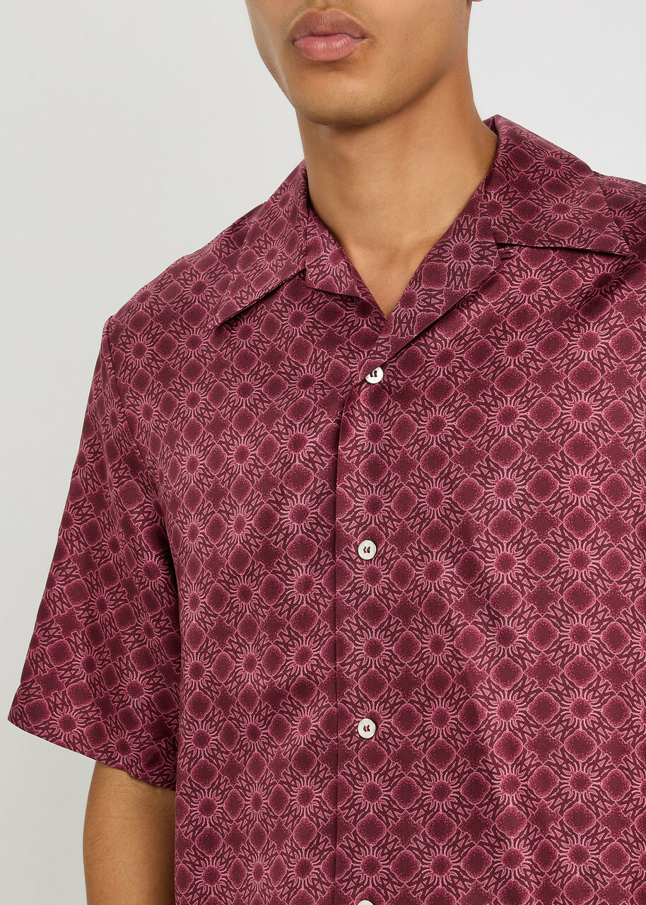Amiri MA Quad Logo-monogrammed Silk Shirt Dark Red Amiri