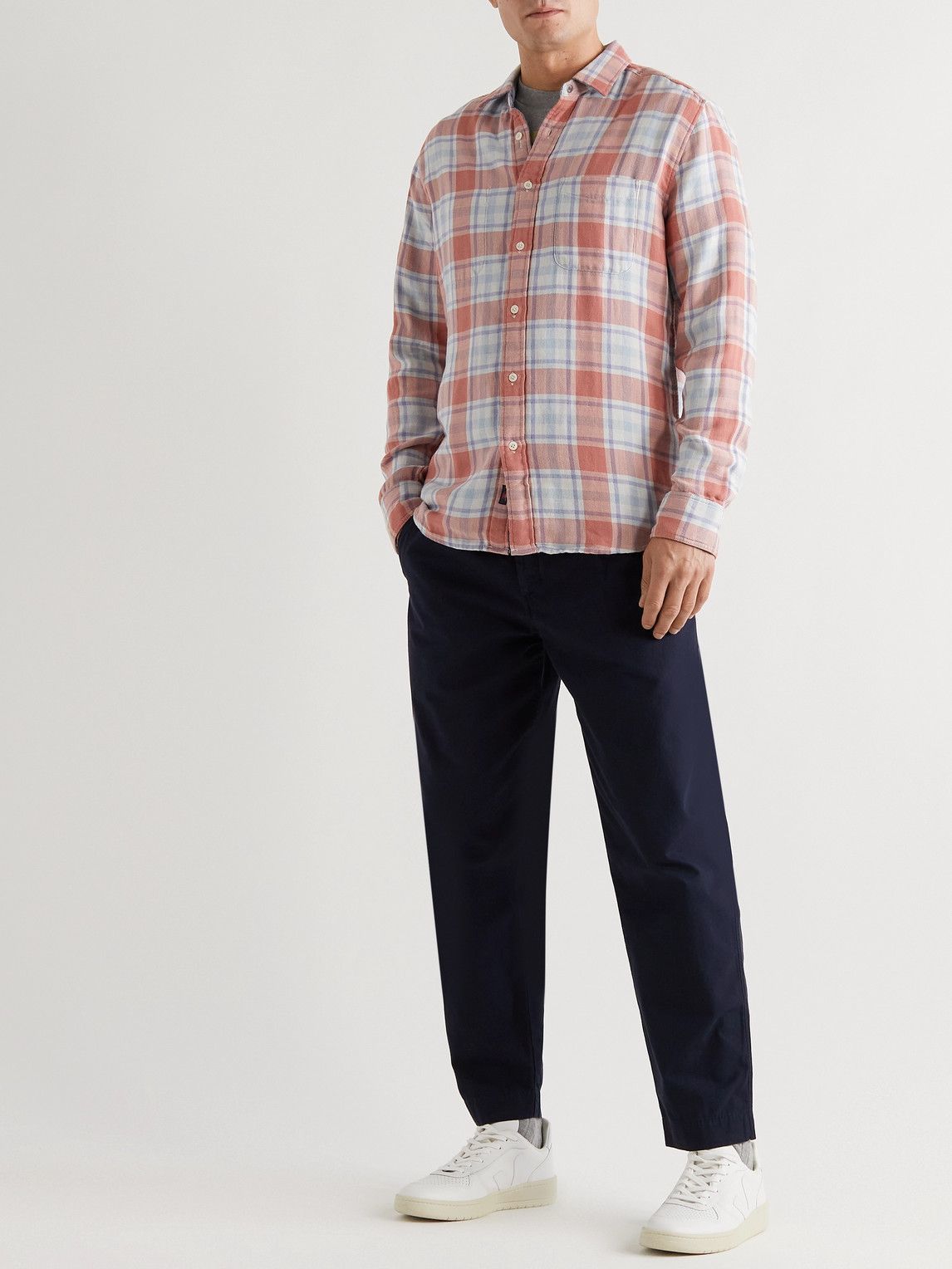Faherty - Reversible Checked Organic Cotton Shirt - Red Faherty