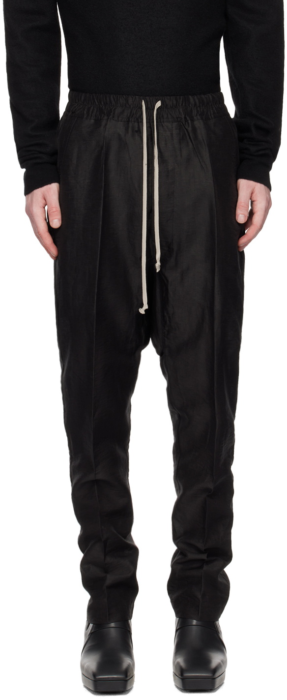 Rick Owens Black Drawstring Trousers Rick Owens