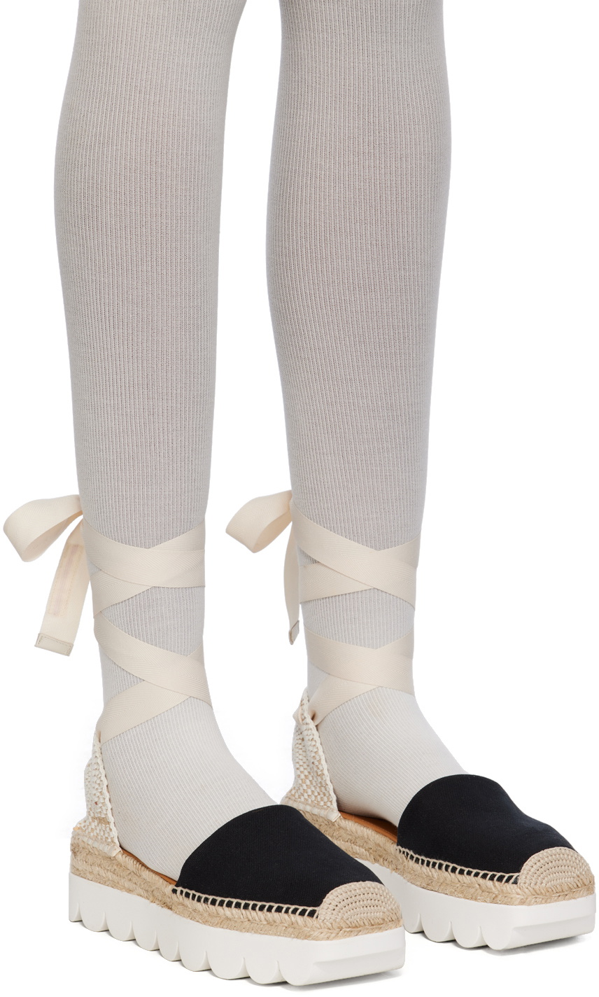 Marni Black & Off-White Slingback Espadrilles Marni