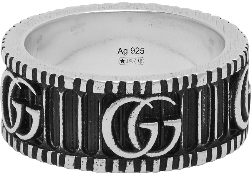 Gucci Silver GG Marmont Ring Gucci