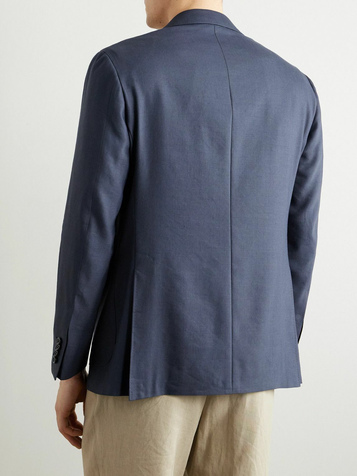 Canali - Kei Linen and Wool-Blend Suit Jacket - Blue Canali