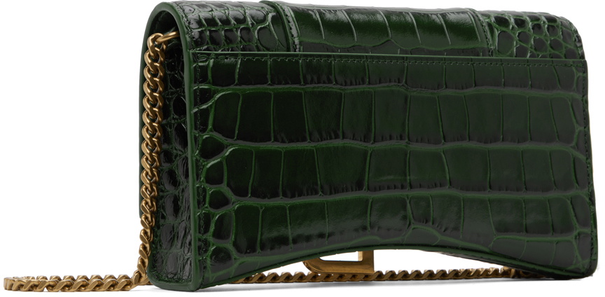 Balenciaga Green Croc Hourglass Bag Balenciaga