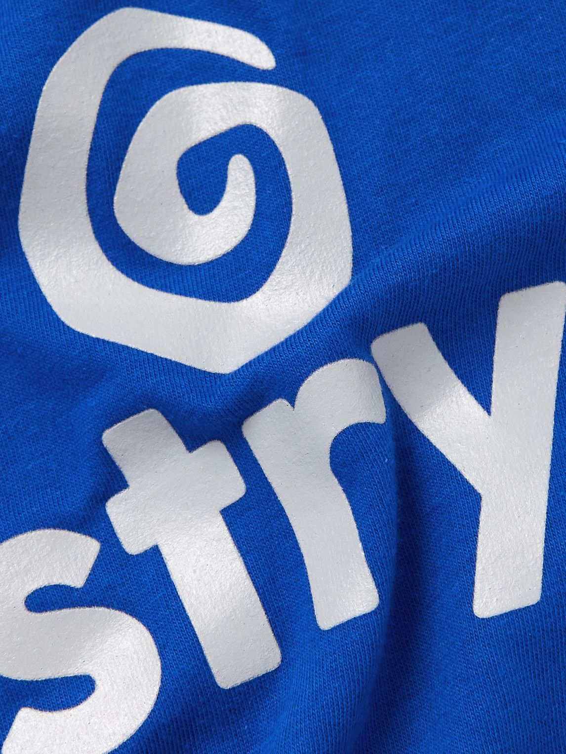 OSTRYA - Emblem Logo-Print Cotton-Blend Jersey T-Shirt - Blue Ostrya