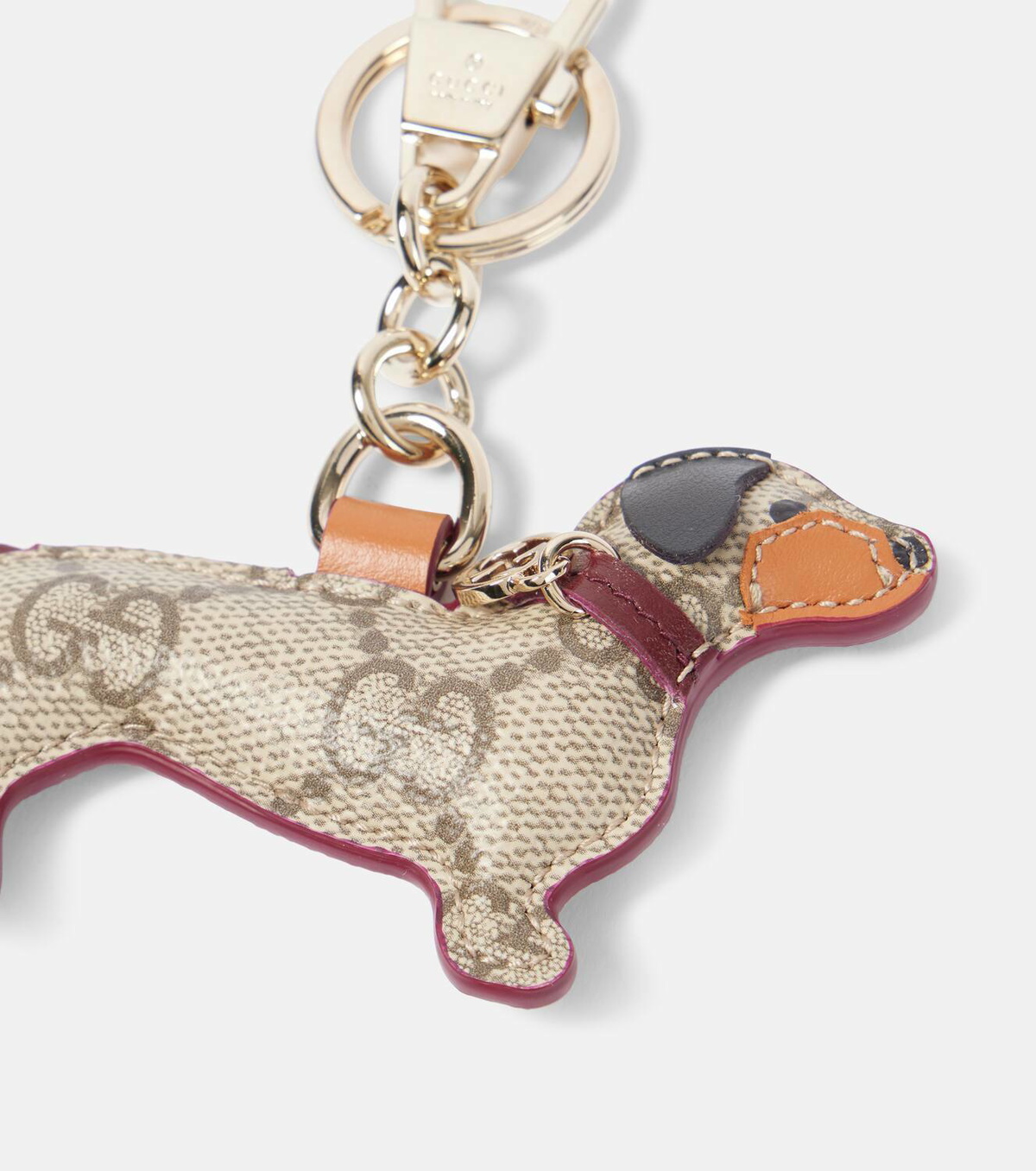 Gucci GG Canvas leather-trimmed keychain Gucci