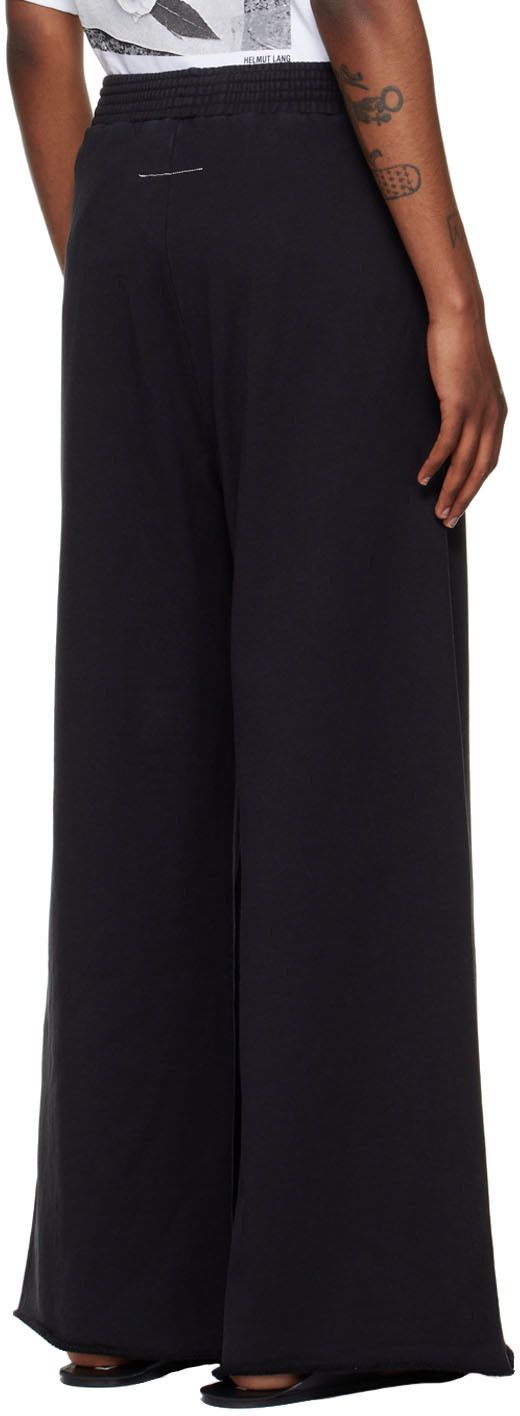 MM6 Maison Margiela Black Split Lounge Pants MM6 Maison Margiela