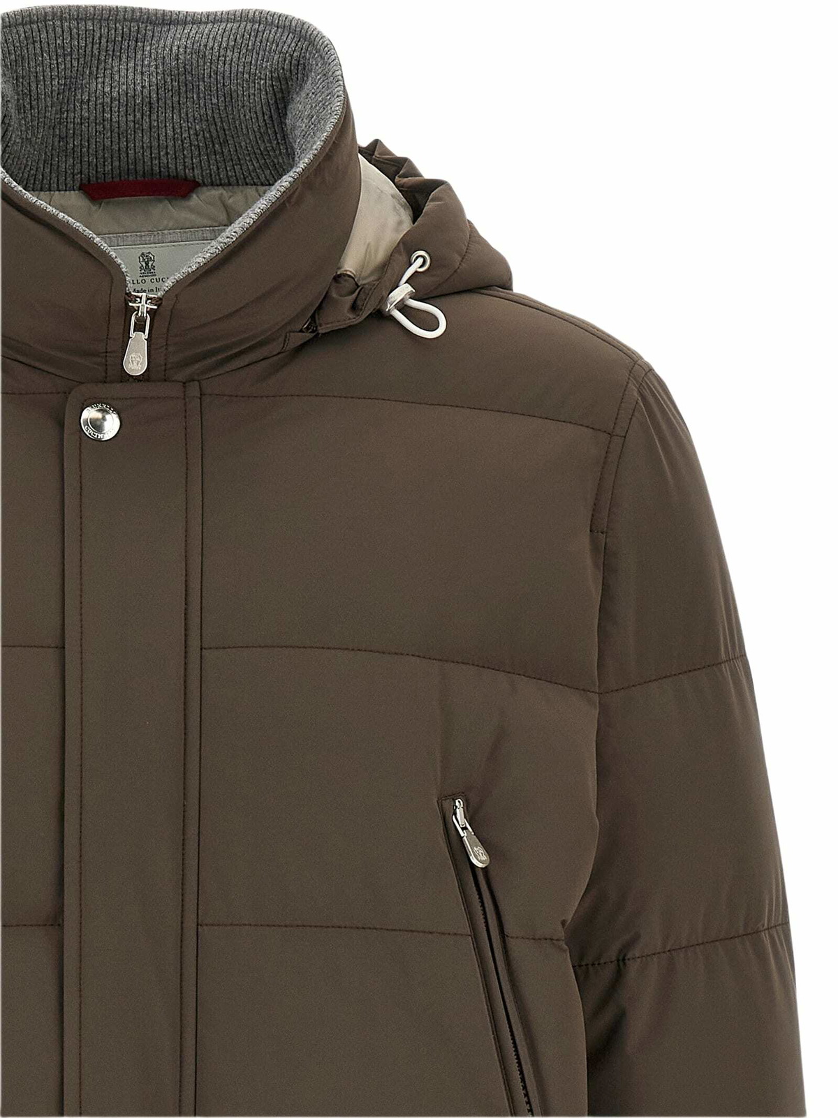 Brunello Cucinelli Knit Insert Down Jacket Brunello Cucinelli
