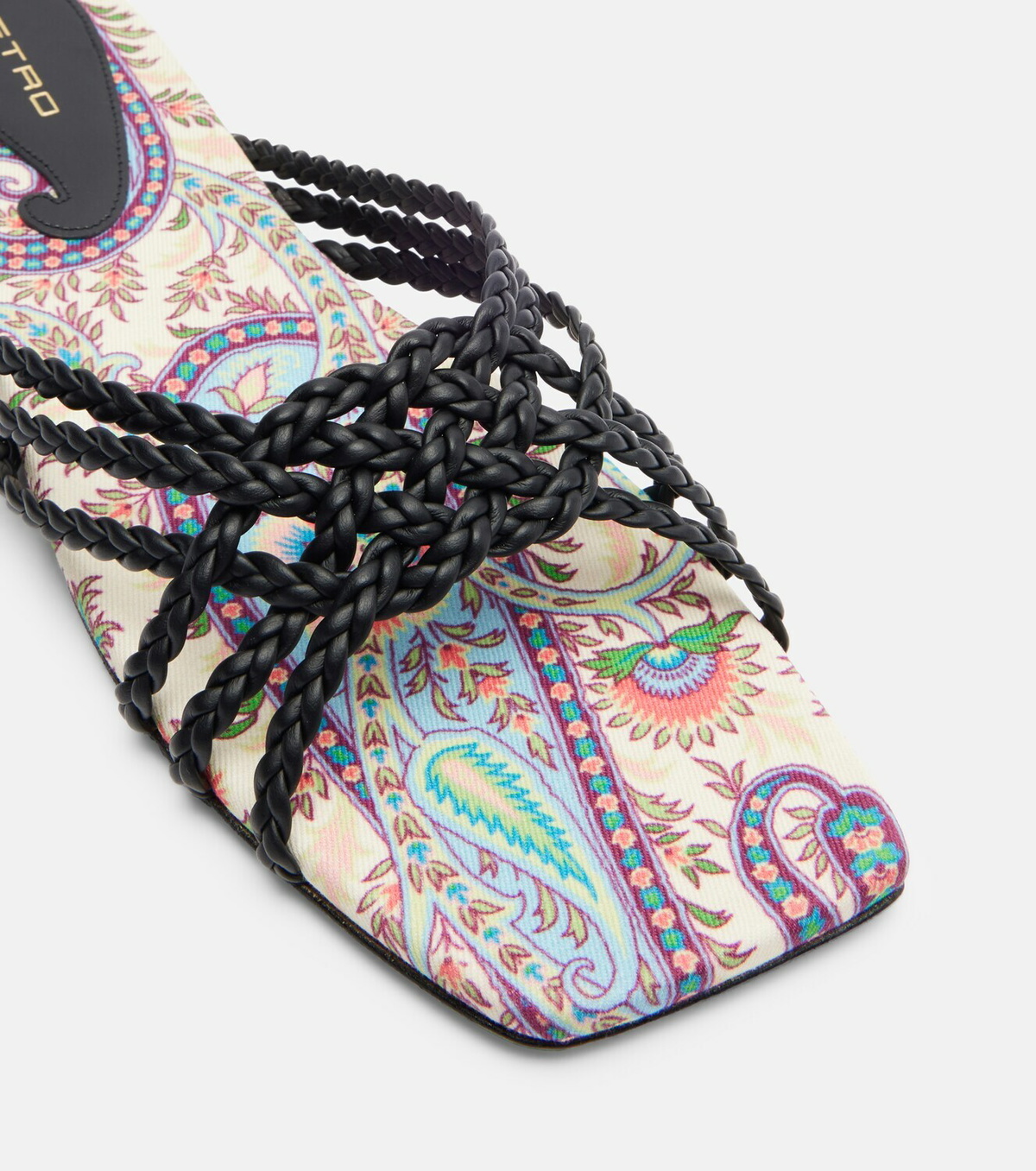 Etro Canvas-trimmed printed leather slides Etro