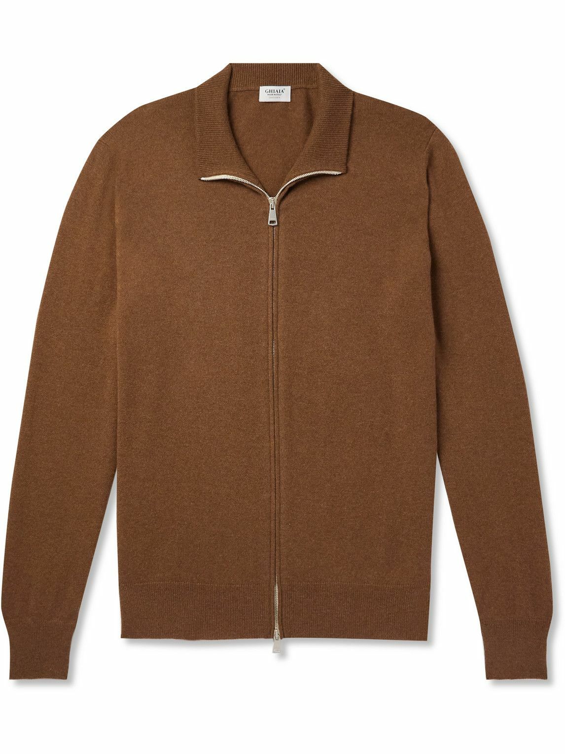 Ghiaia Cashmere - Cashmere Zip-Up Sweater - Brown Ghiaia Cashmere