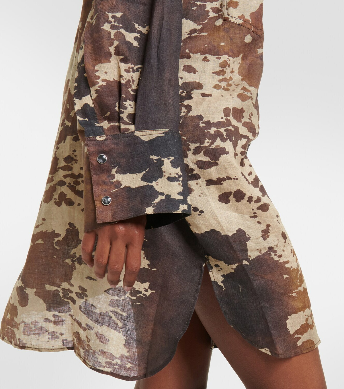 Acne Studios Cow-print linen minidress Acne Studios