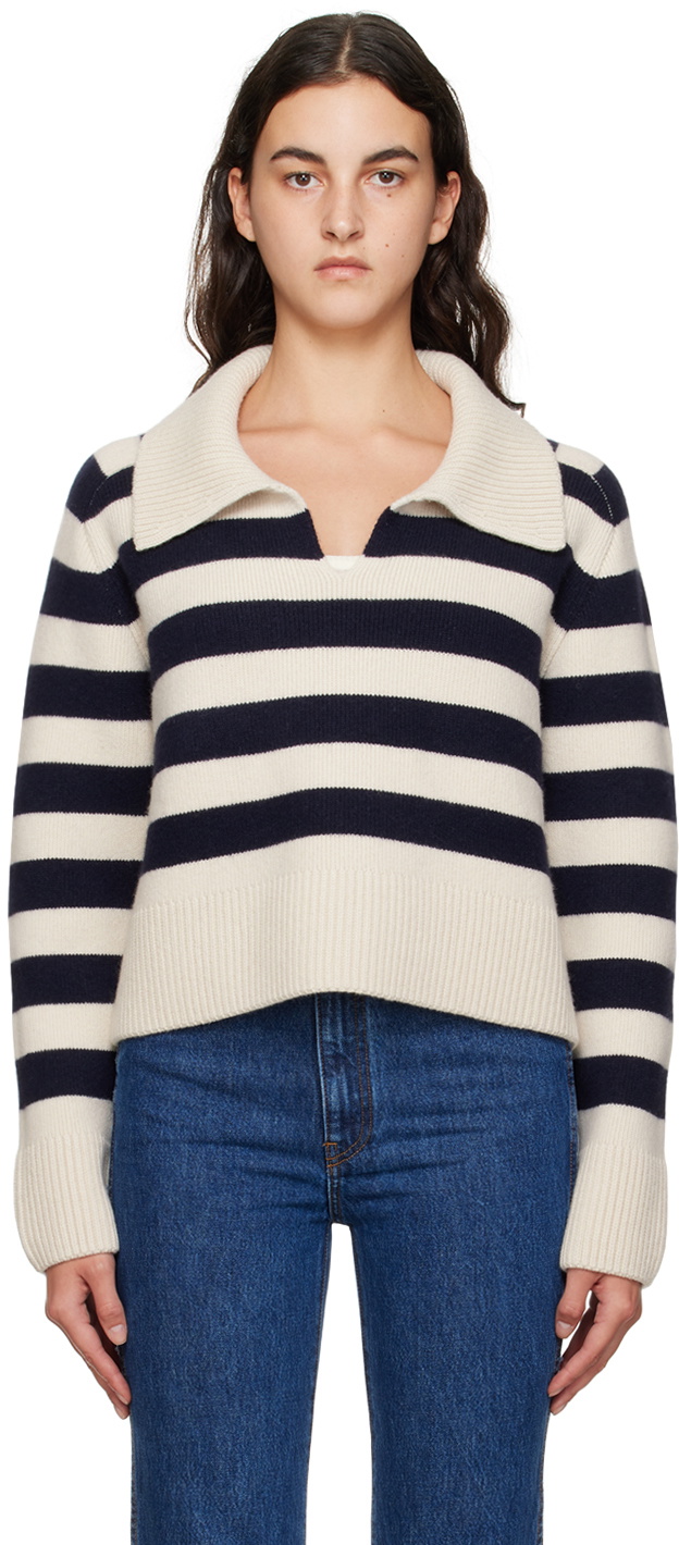 KHAITE Beige & Blue 'The Franklin' Sweater Khaite