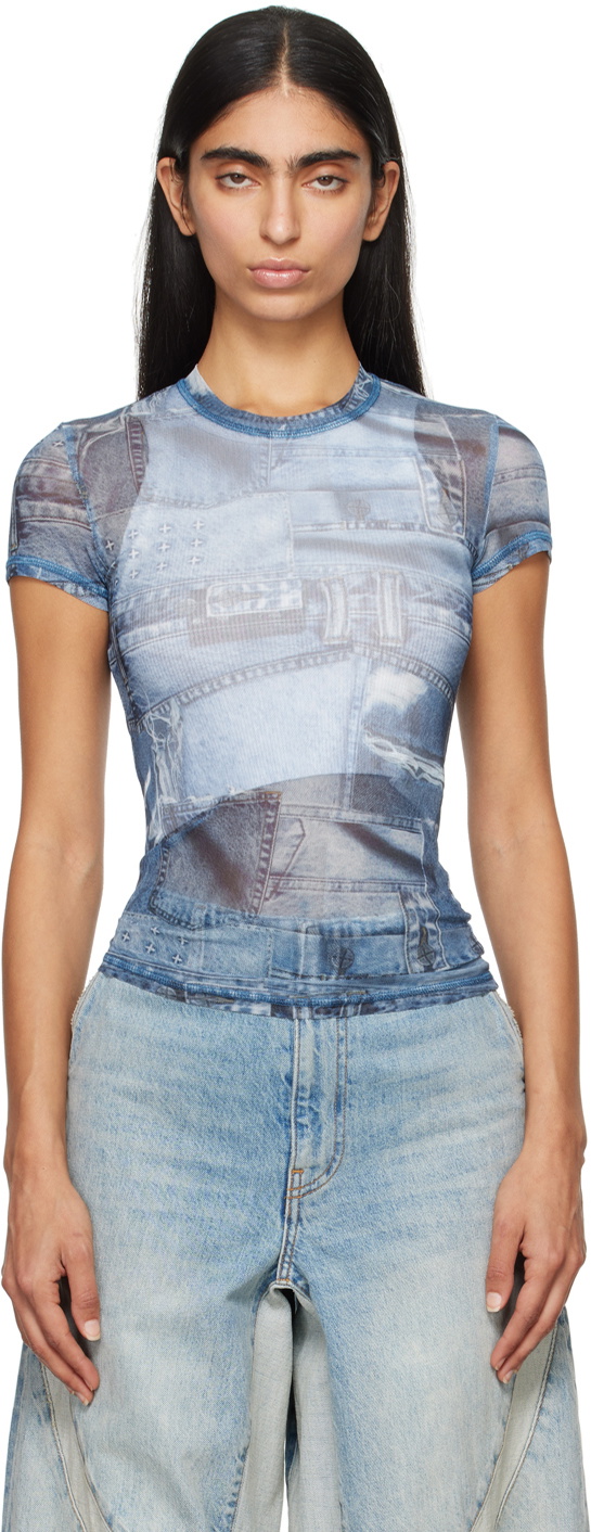 Ksubi Blue Studio Mesh Ss T-shirt Ksubi