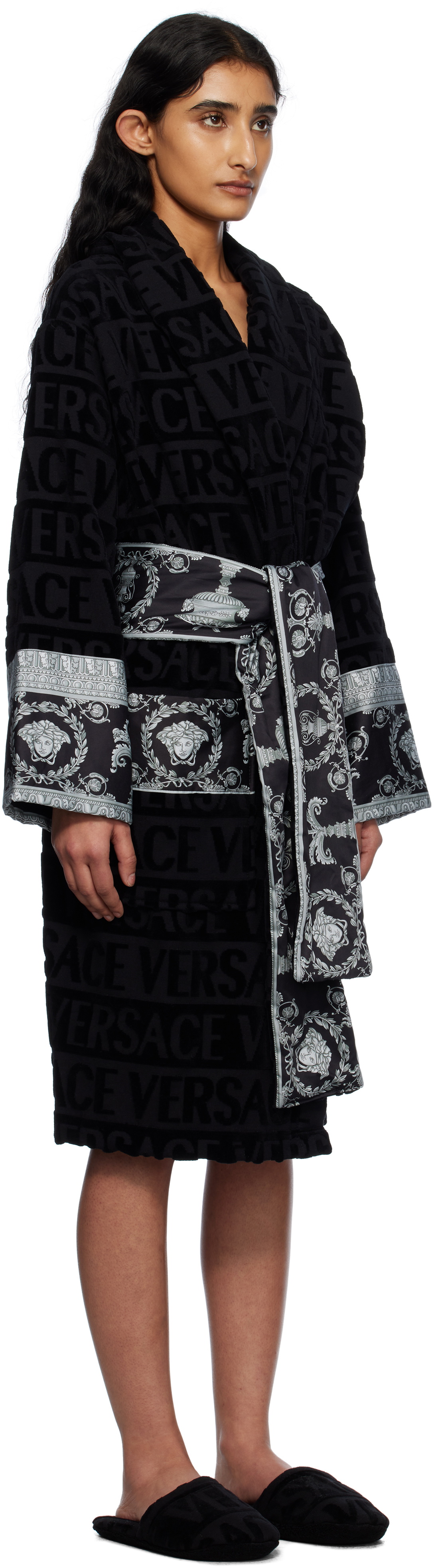 Versace Underwear Black 'I Heart Baroque' Bathrobe Versace Underwear