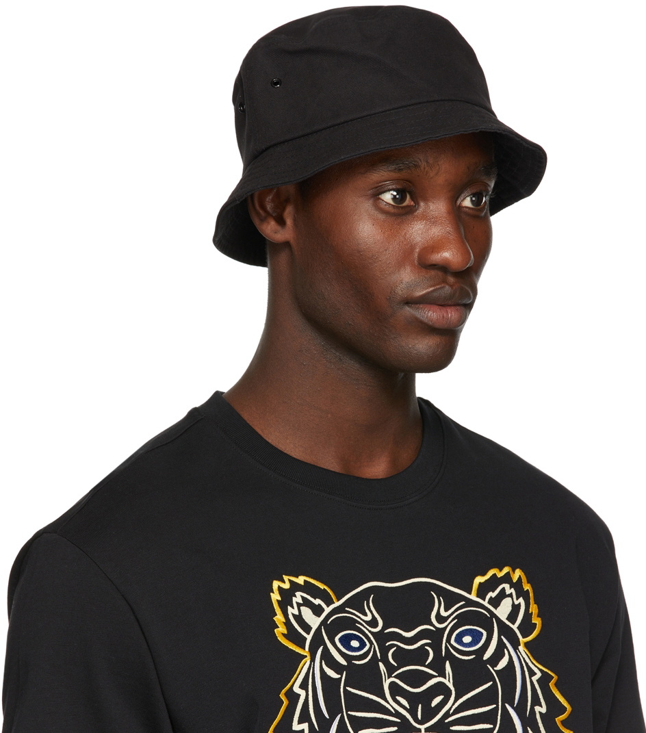 Kenzo Black Tiger Crest Bucket Hat Kenzo