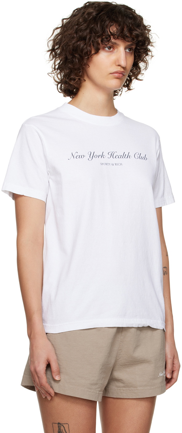 Sporty & Rich White 'NY Health Club' T-Shirt Sporty & Rich