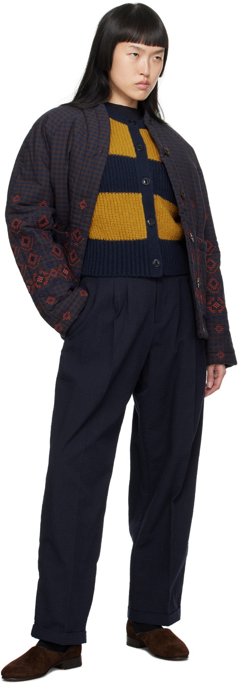 YMC Navy & Yellow Foxtail Cardigan YMC