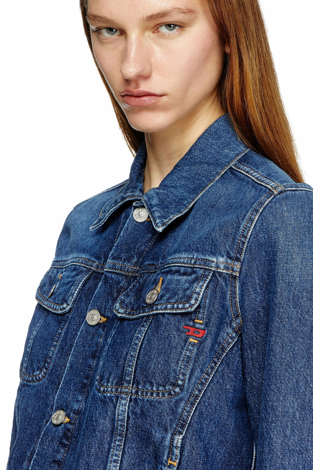 Diesel Trucker jacket in denim - Denim Jackets Womens in Blue Diesel