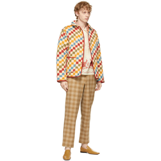 Bode Multicolor Stamp Quilt Jacket Bode