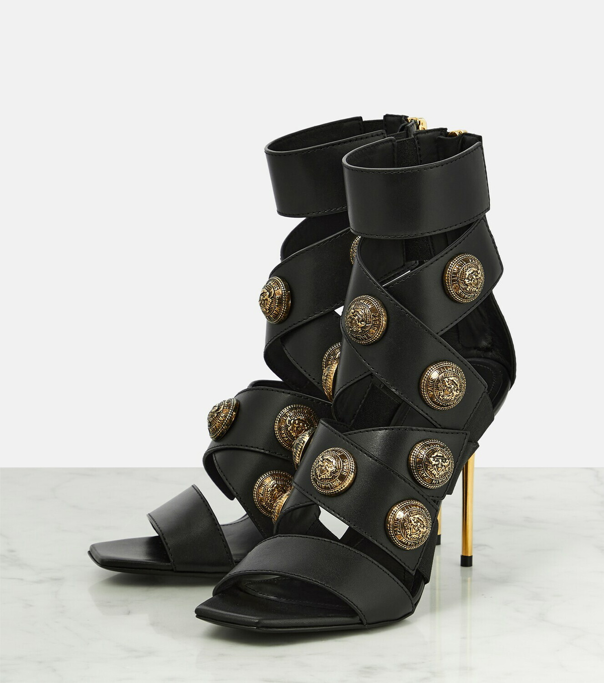 Balmain - Alma embellished leather sandals Balmain
