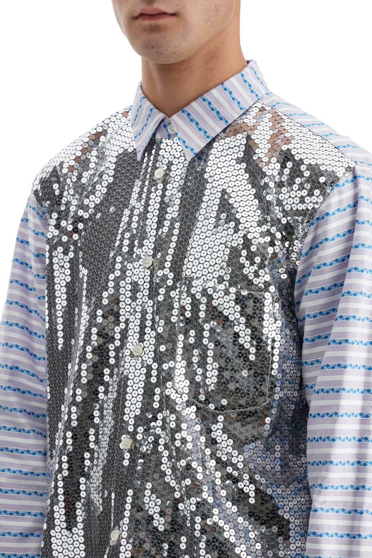 COMME DES GARCONS HOMME PLUS jacquard shirt with sequ Silver Comme des ...