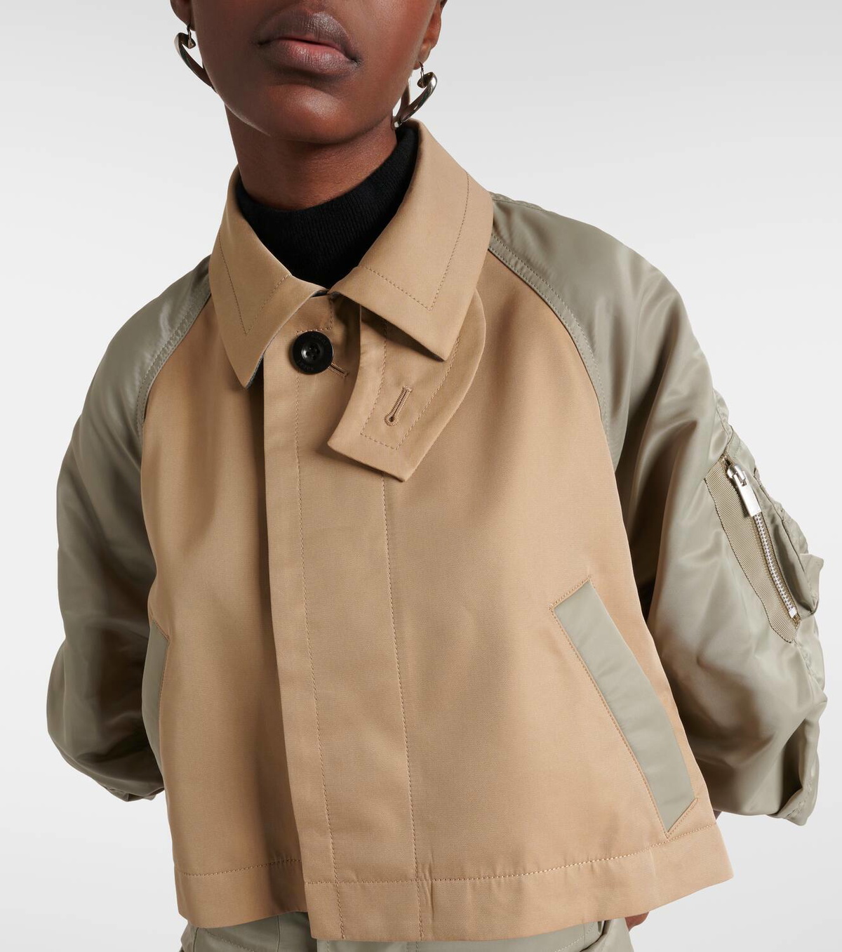 Sacai Cotton-blend gabardine and twill jacket Sacai