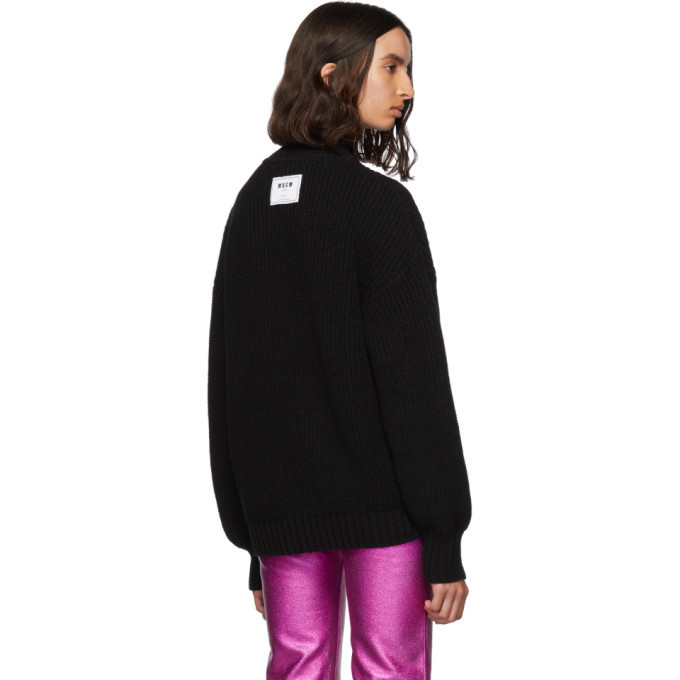 MSGM Black Oversized Turtleneck MSGM