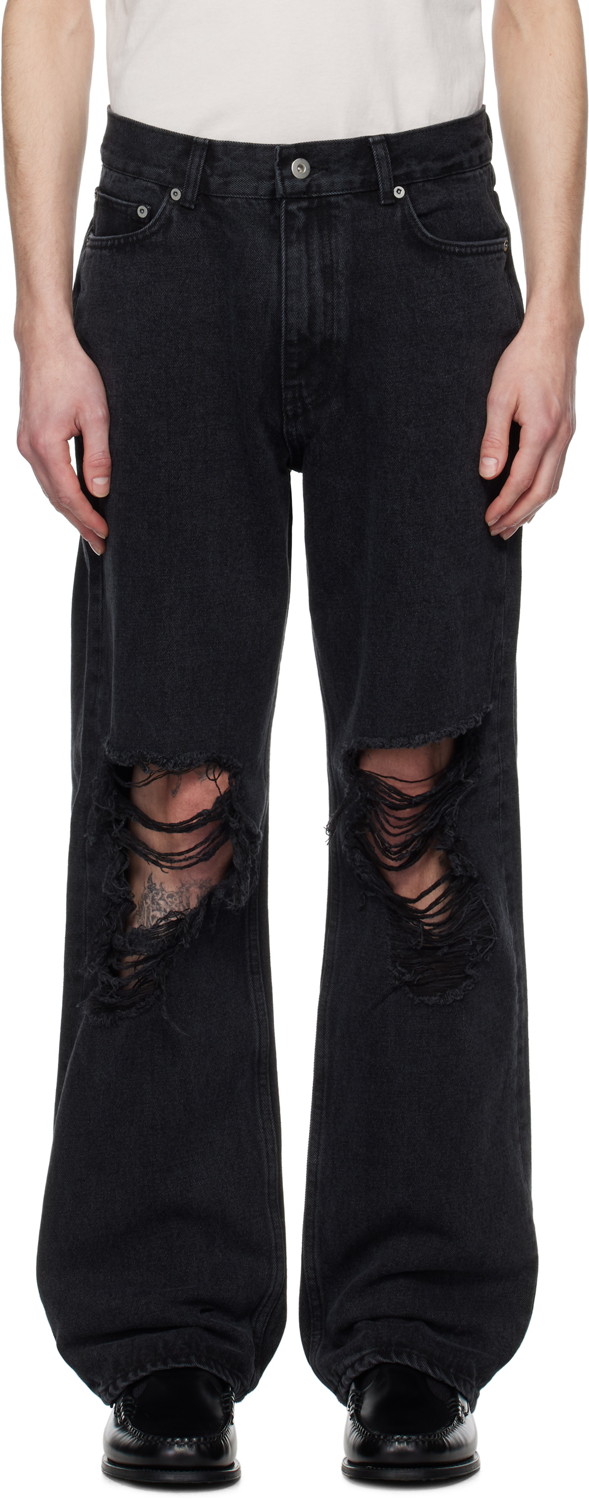 Tonywack Black Straight-Leg Destroyed Jeans Tonywack