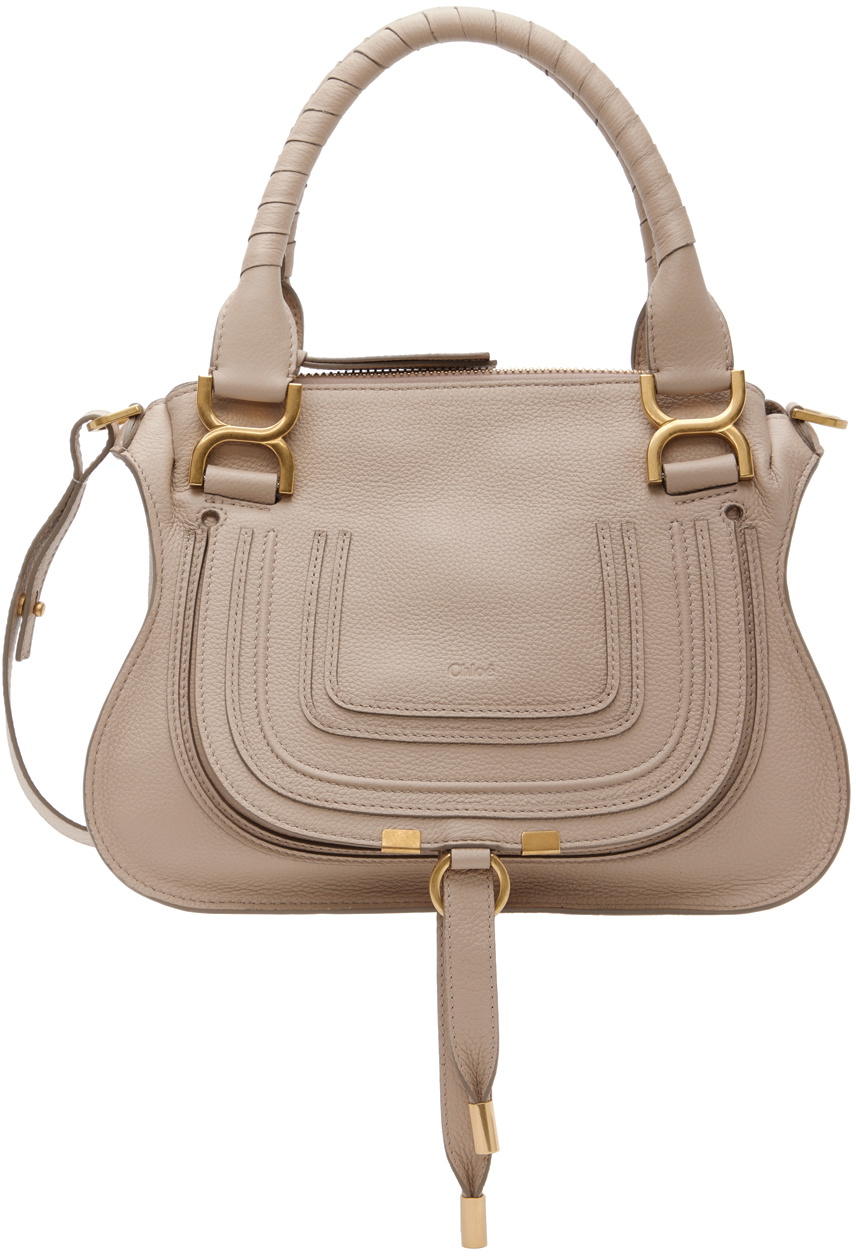 Chloé Beige Small Marcie Double Carry Shoulder Bag Chloe