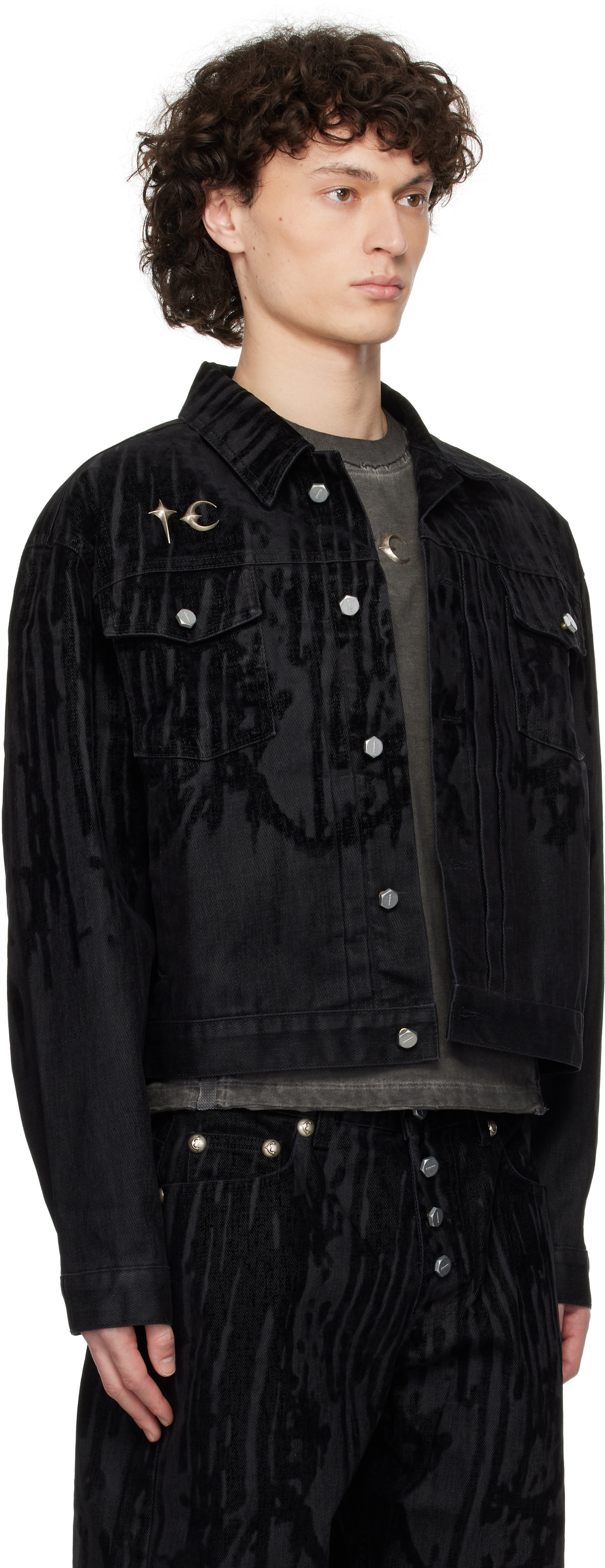 Thug Club Black Blood Lazered Denim Jacket Thug Club