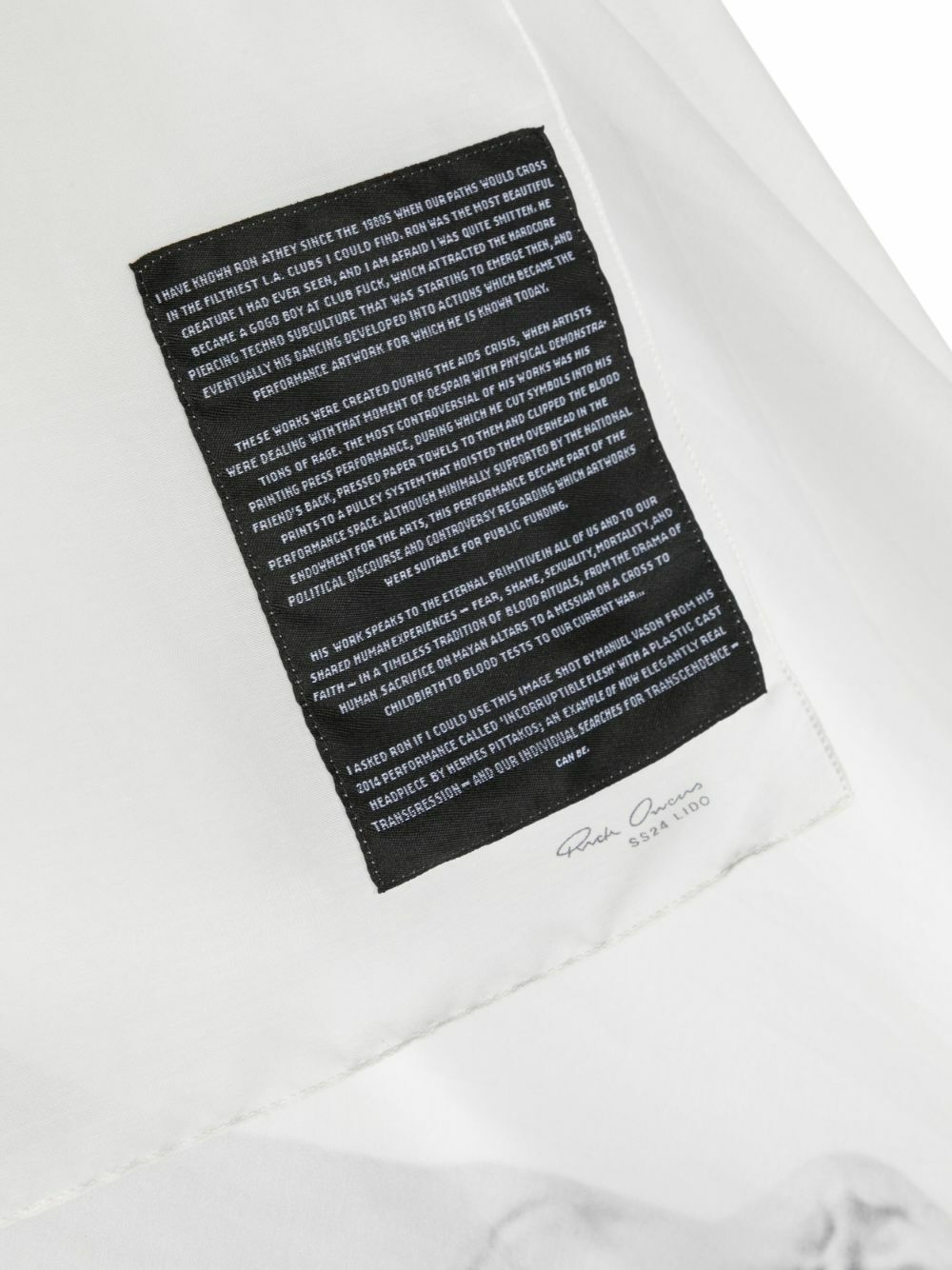 Rick Owens White Ron Flag Scarf Rick Owens
