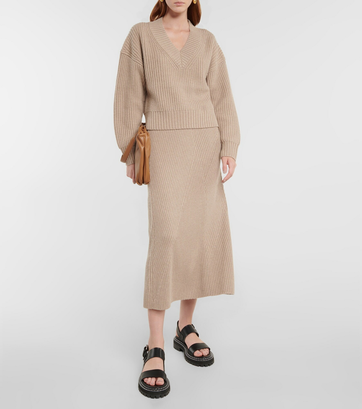 Joseph - Cotton, wool and cashmere maxi skirt Joseph