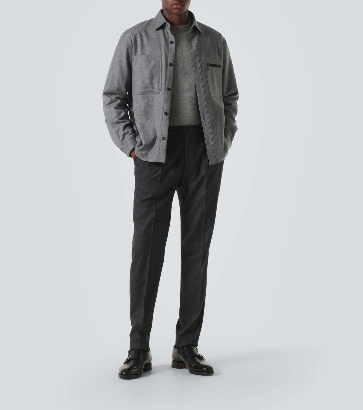 RUBINACCI Virgin wool slim pants Rubinacci