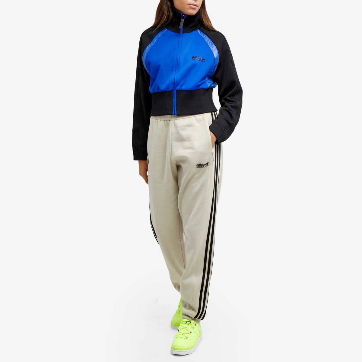 Moncler Women's Genius Zip Up Crop Track Jacket in Blue Moncler