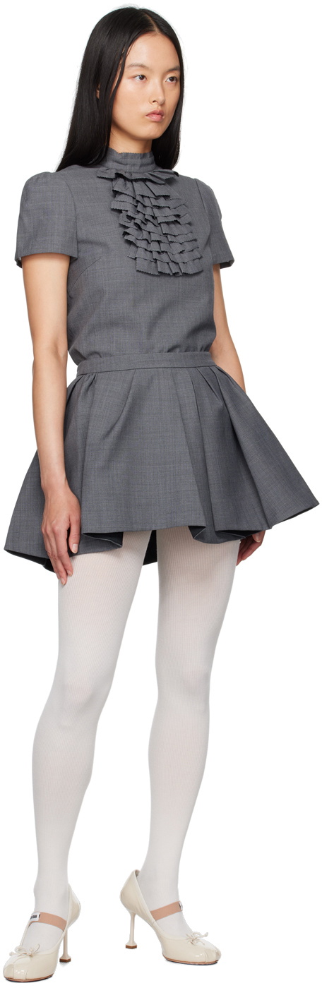 SHUSHU/TONG Gray Detachable Ruffle Blouse Shushu/Tong